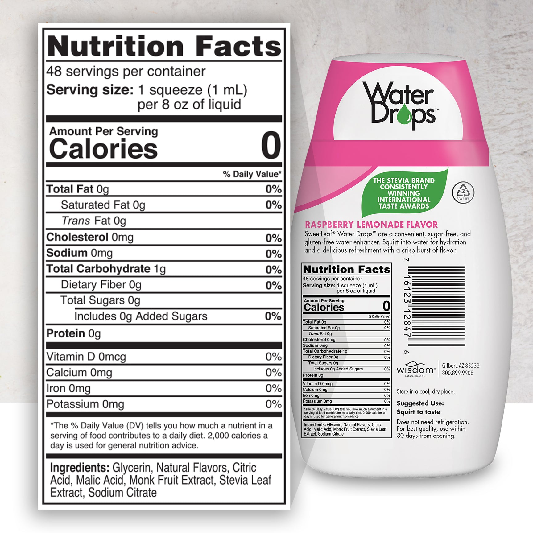 Raspberry Lemonade Water Drops®, 1.62 oz – SweetLeaf®