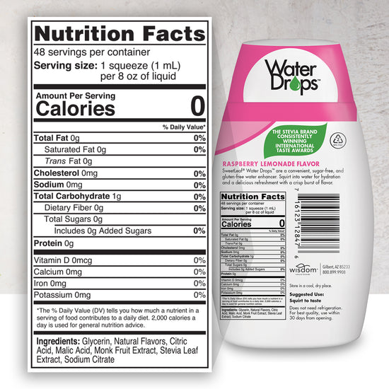 Raspberry Lemonade Water Drops®, 1.62 oz – SweetLeaf®